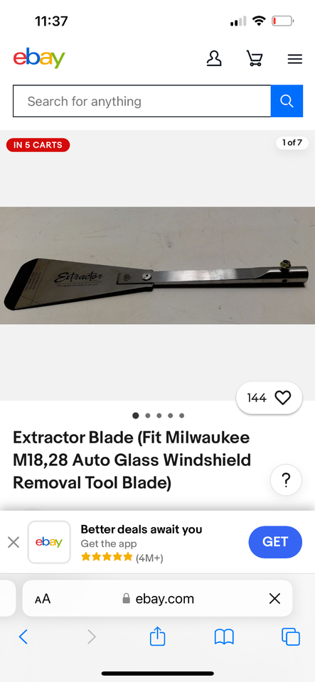 Equalizer Windshield Removal Kit Express StingRay 120V Auto Glass Cut ...