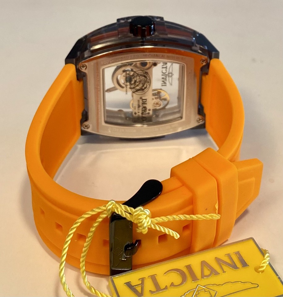 48mm GHOST | Gray Case | Orange Silicone |Mechanical DIABLO Invicta ...