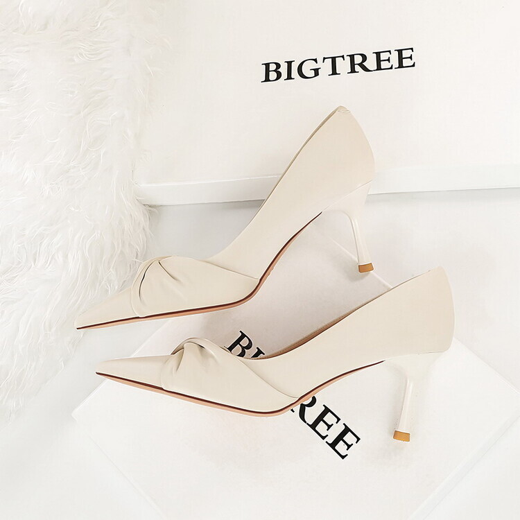 Women's 2022 Fashion Pointy Toe Bow Knot High Heel Low Cut Pump Party ...