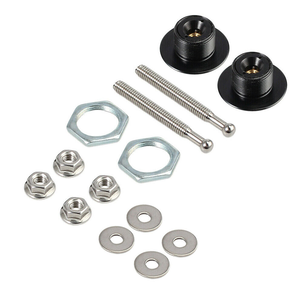 4pcs Black Push Button Quick Release Car Bumper Hood Pin Bonnet Lock ...