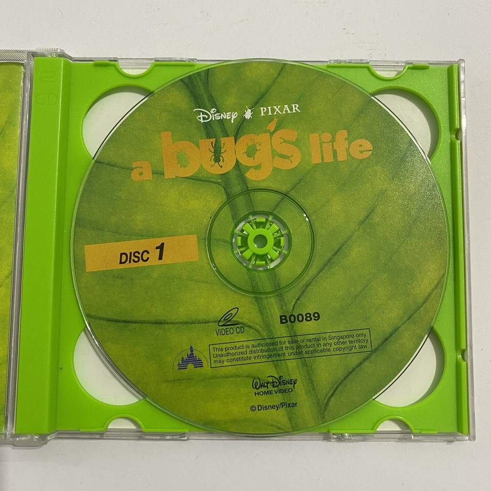 Disney Pixar A Bugs Life Video CD VCD Rare Original Disney 90s Green ...