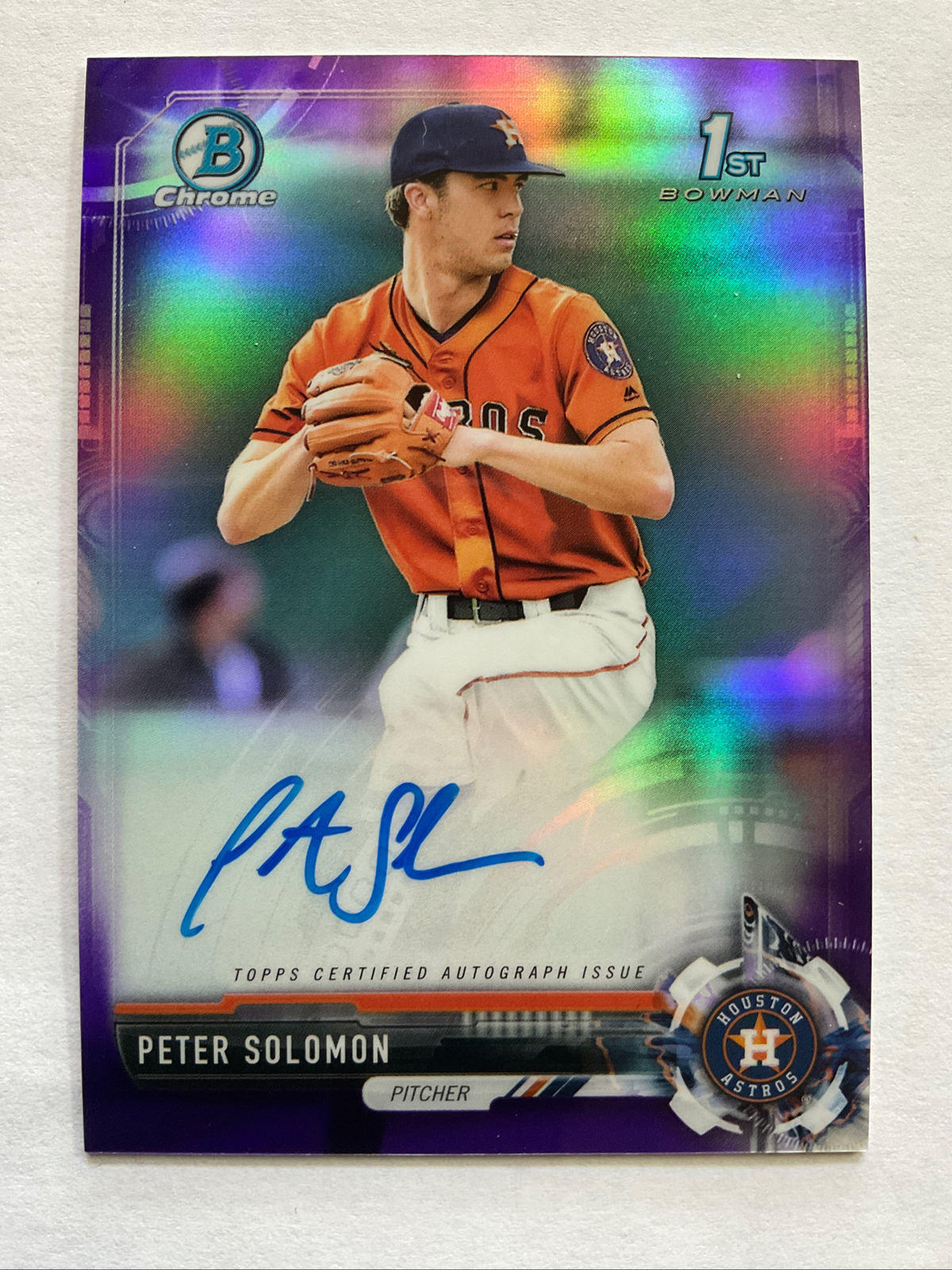 2017 Bowman Chrome Purple Refractor Auto PETER SOLOMON RC PIRATES #CDA ...