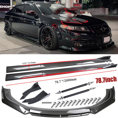 Front Rear Bumper Lip For Acura TL TLX +78.7"Side Skirt Extension ...