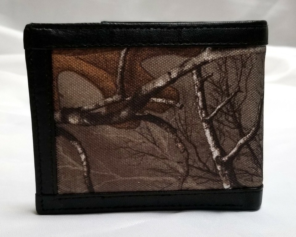 Realtree Camo Canvas and Genuine Leather Bifold Wallet With RFID ...