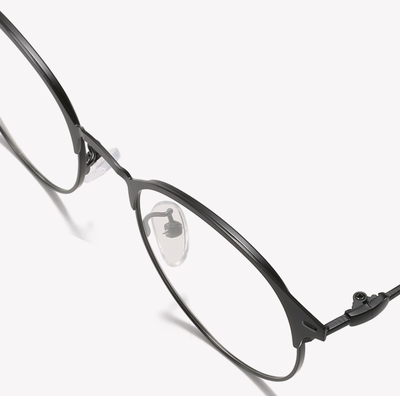 Men Women Metal Blue Light Blocking Reading Glasses Round Stylish Retro ...