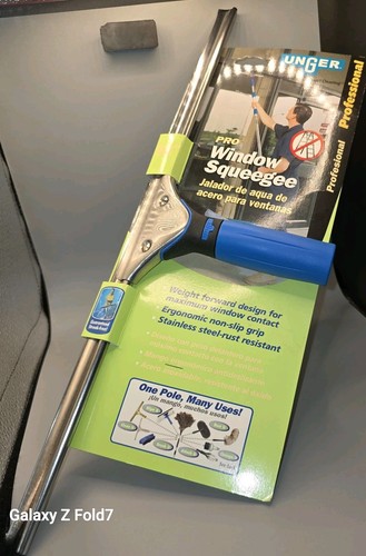 Unger Pro Window Squeegee Stainless Steel 18" Blade Professional Weight ...