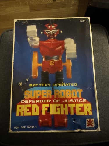 Vintage Bandai Japan Super Robot Defender of Justice Red Fighter Boxed ...