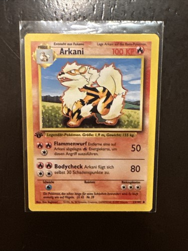 Pokemon TCG Card- Arcanine (Arkani) 23/102 - 1st Edition- German - Base ...