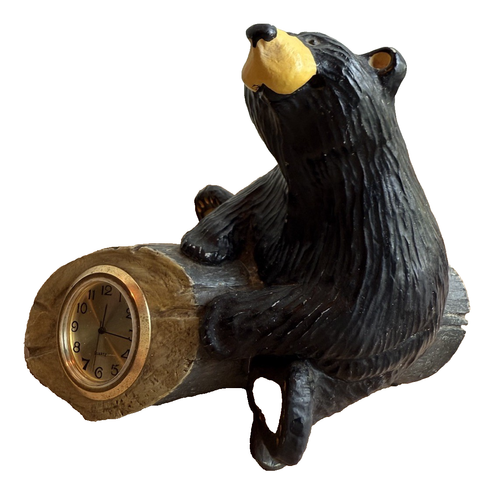 Black Bear Desk Clock Bear Tree Trunk Montana Jeff Flemming Bearfoots 5 ...