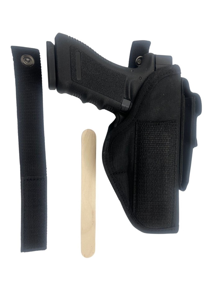 OWB Gun Hip Holster w/ Magazine Pouch for FN, Glock, HK Full Size 9mm ...