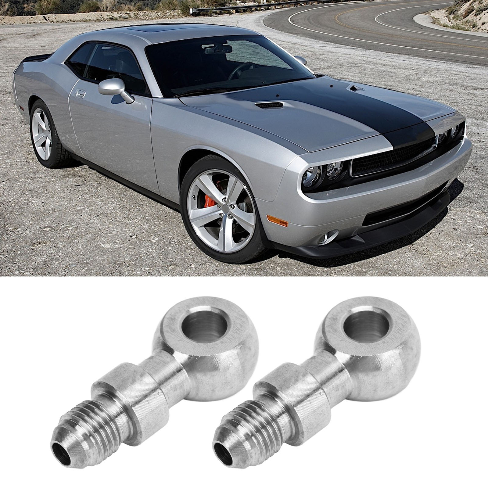 1pair Eye Banjo Adapter Fittings Stainless Steel Straight Brake Banjo ...