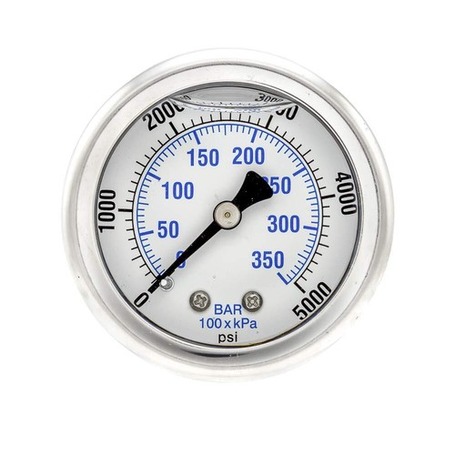 PIC Gauges 202L-204R Center Back Mount Glycerine Filled Pressure Gauge ...