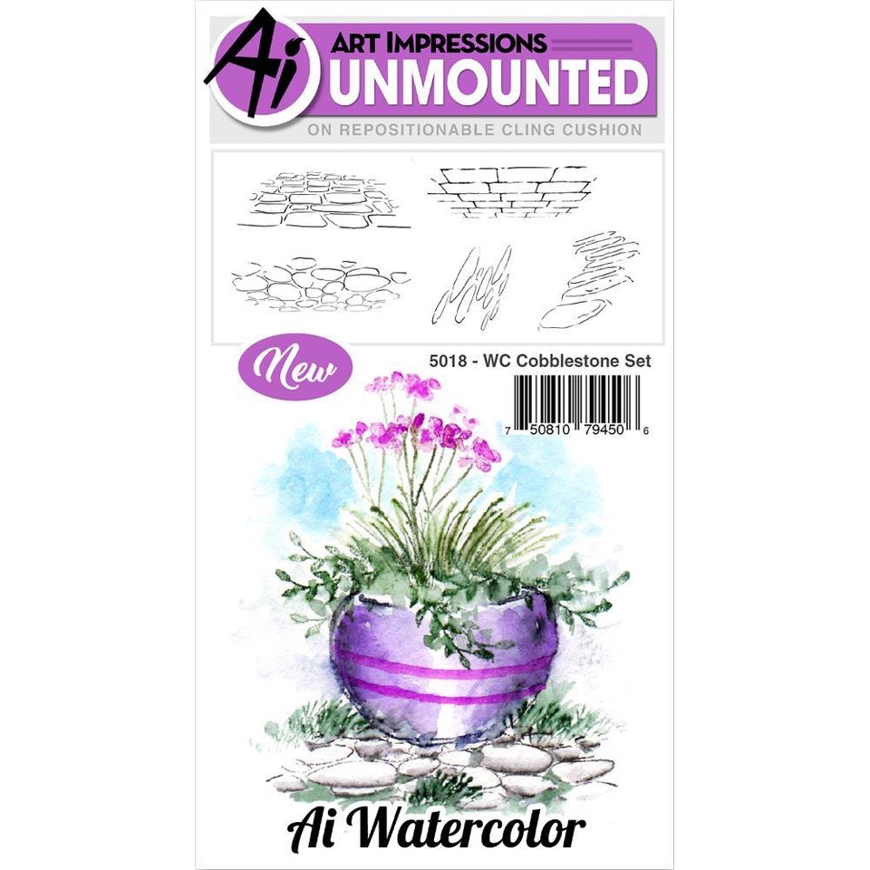 Art Impressions Watercolor Stamp Set Flowers Foliage, Trees, Birdhouse ...