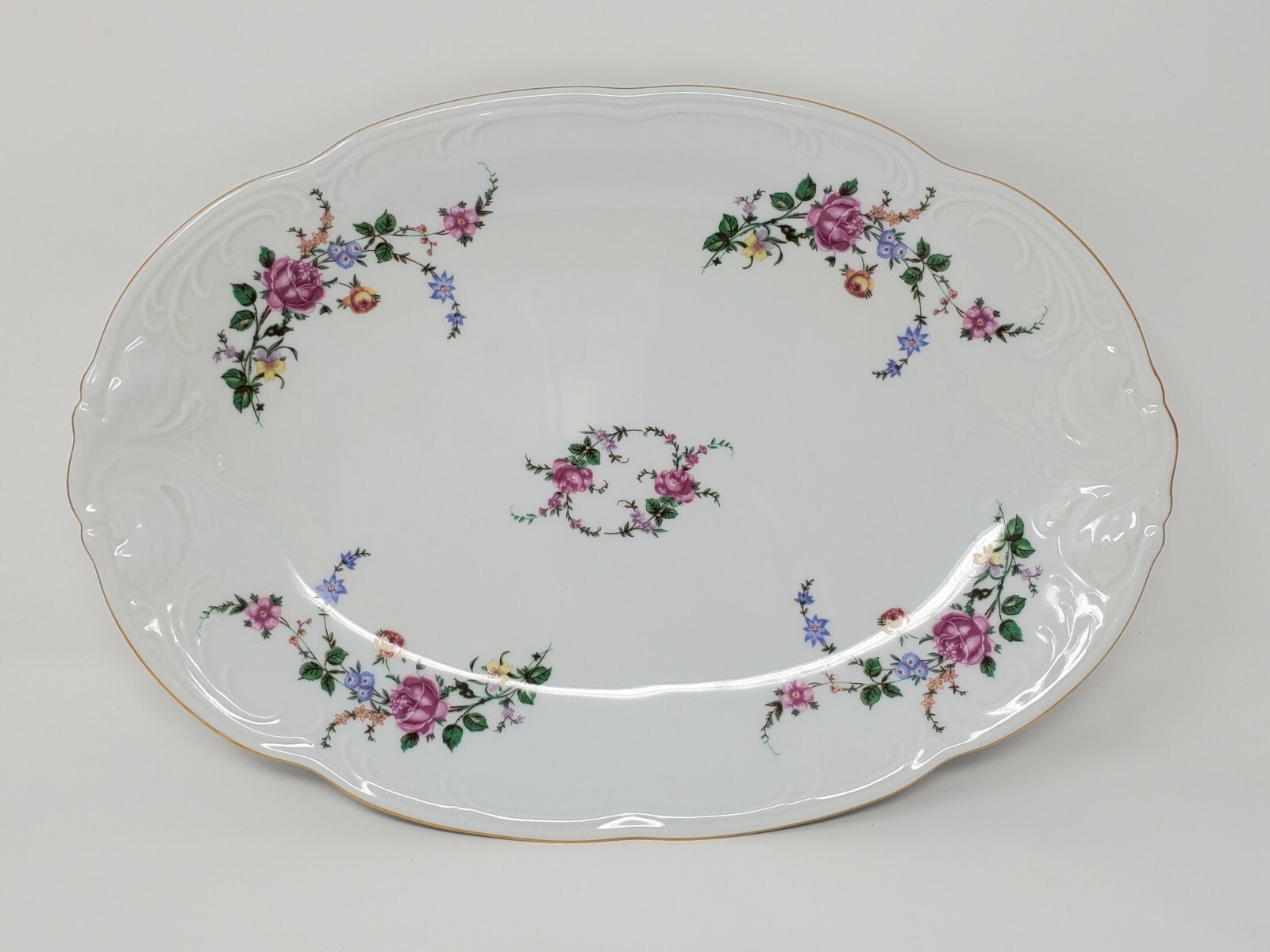 Royal Kent Collection Poland Oval Serving Platter Floral Gold Trim ...