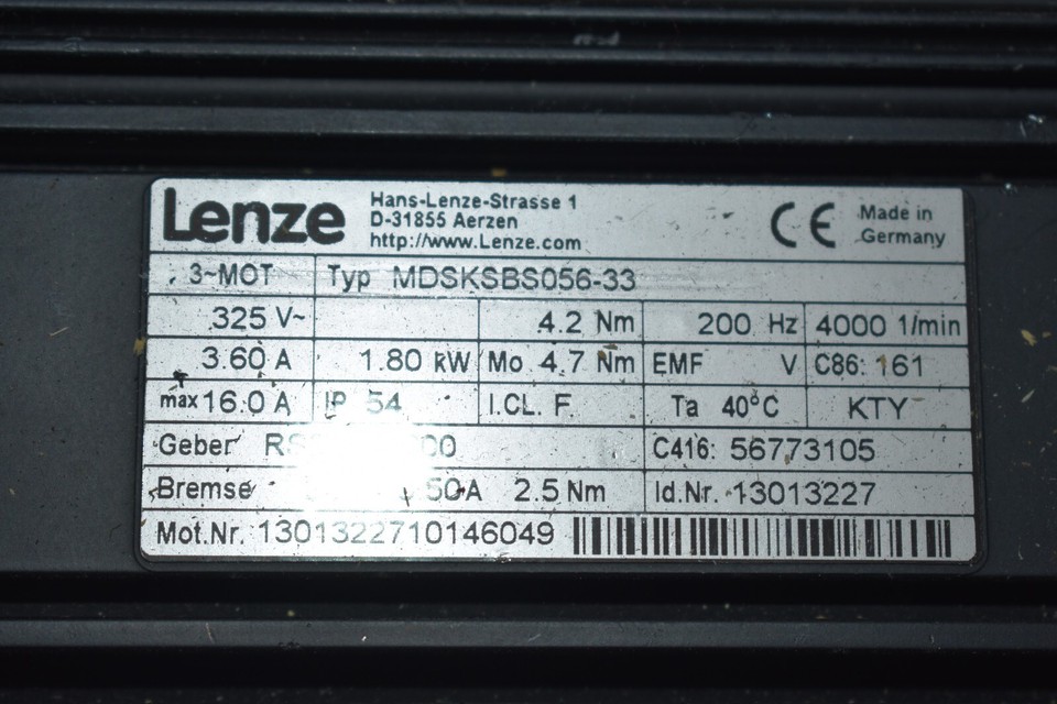 LENZE MDSKSBS056-33 / MDSKSBS05633 With VOGEL 422576/282385 5:1 GEAR ...