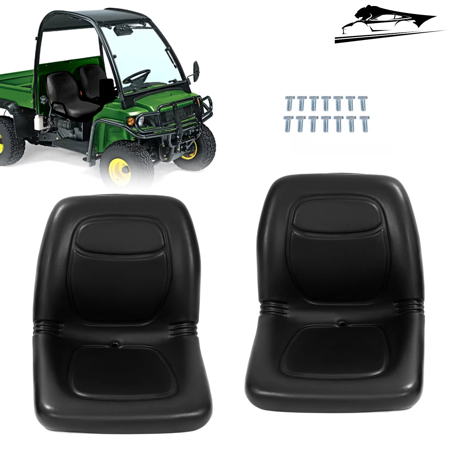 Pair Black Seats For John Deere Gator 4X2 HPX 4X4 HPX and 4X4 Trail HPX Series | eBay