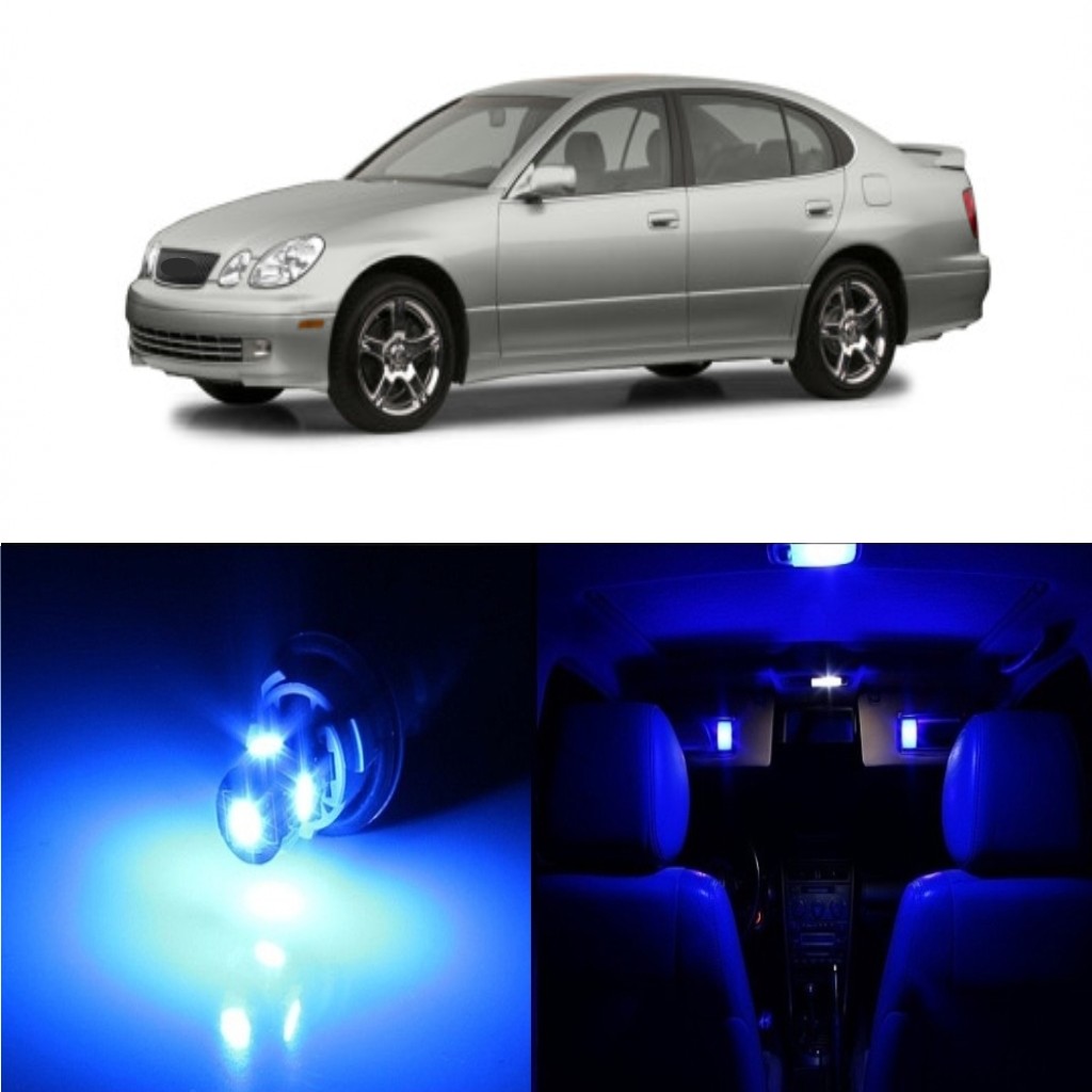 7 x Blue LED Interior Lights Package For 2006 - 2011 Lexus GS300 GS350 ...