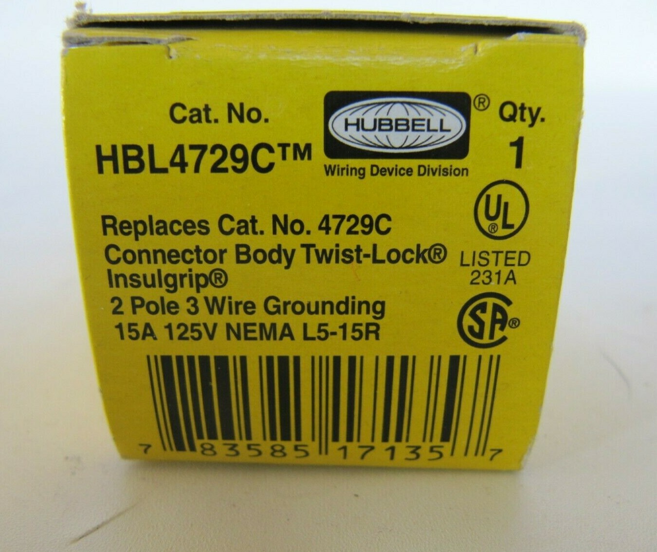 (NEW) Hubbell 15A 125V 3P 4W L5-15R Twist-Lock Plug HBL4729C | eBay