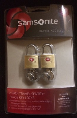 NEW Samsonite Travel Sentry Brass Key Locks (Set of 2) - TSA Approved ...