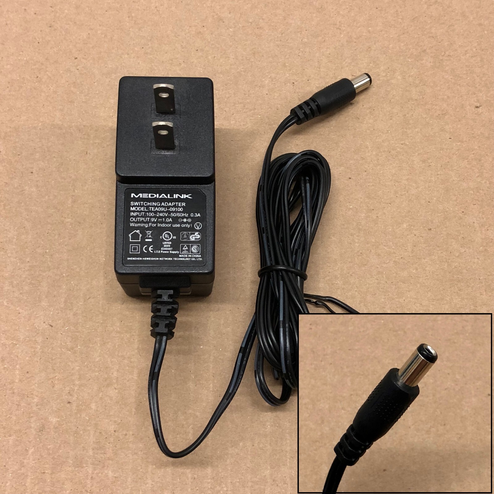 MEDIALINK 9V 1A AC / DC Switching Power Supply Adapter TEA09U-09100 ...