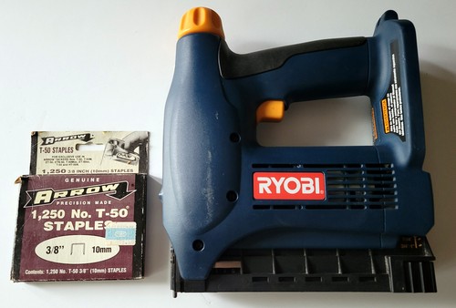 Blue Ryobi P300 - 18V Cordless Nailer/Stapler Staple Gun with Staples ...