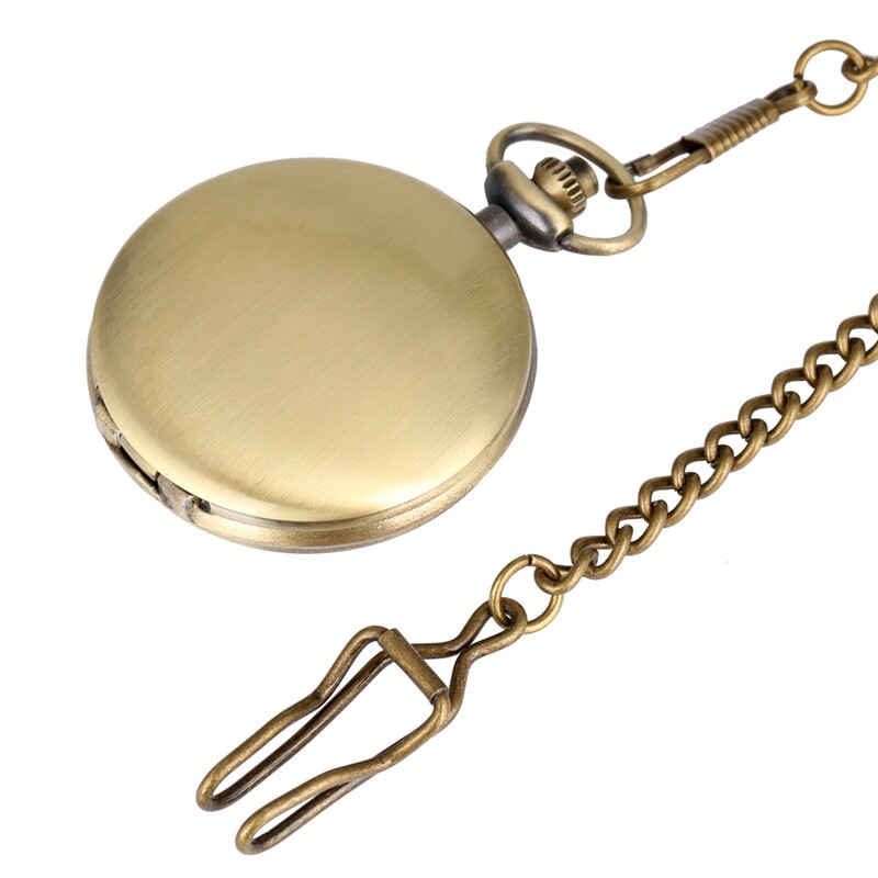 Silver Vintage Smooth Full Hunter Quartz Pocket Watch with Pendant ...