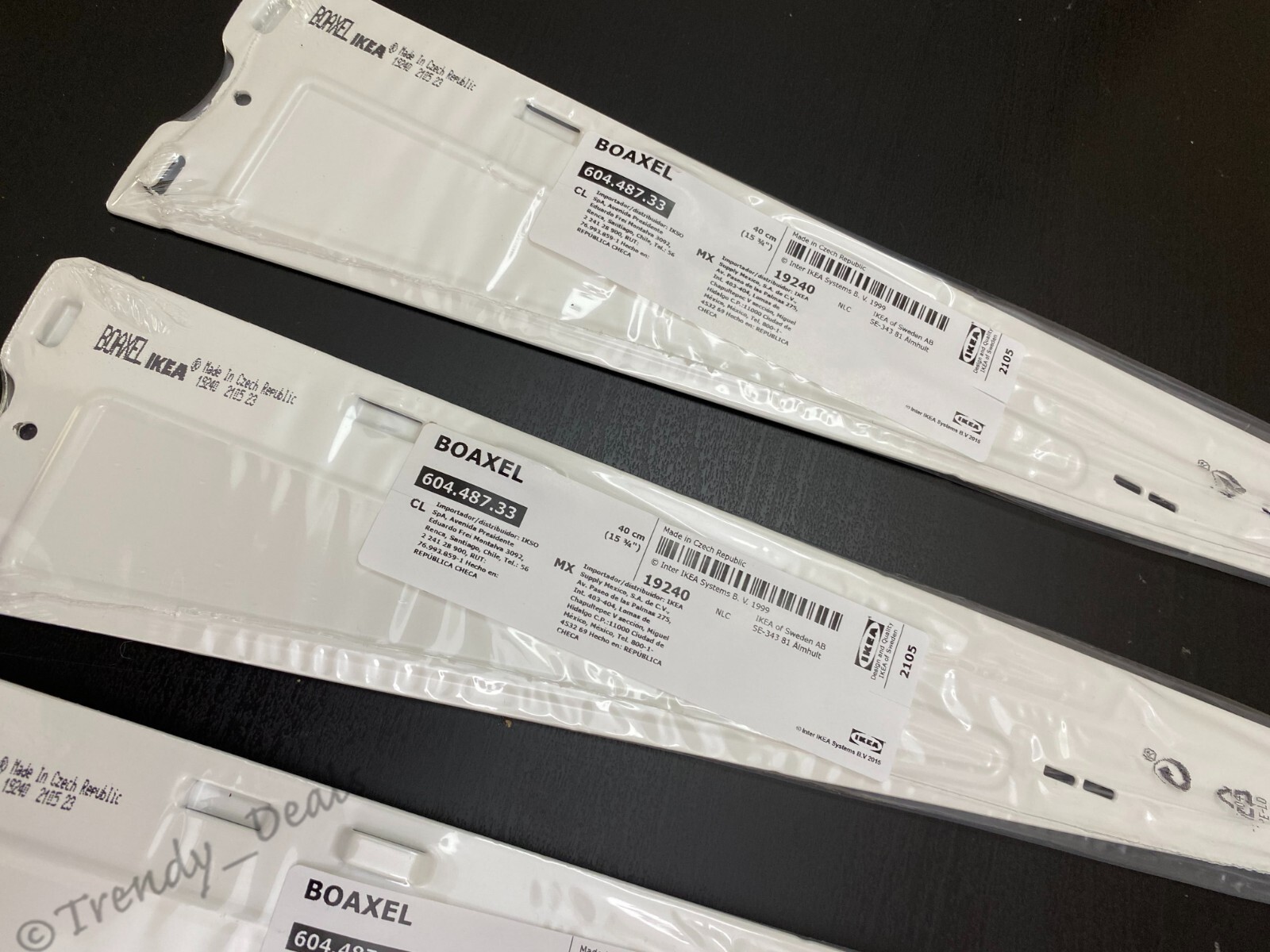 SET of 10 - Ikea BOAXEL Bracket for Shelf, Steel, White 15 ¾" 604.487. ...