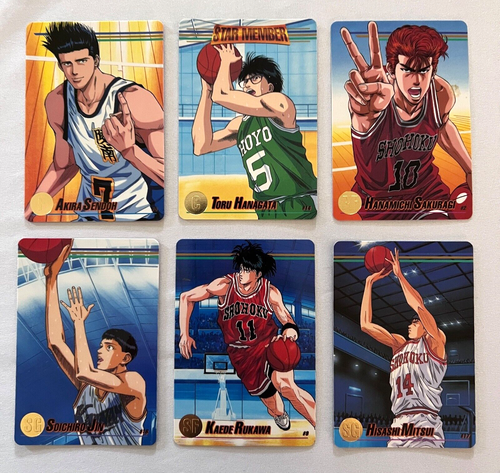 6 Vintage 1994 Slam Dunk Star Member Collection Trading Cards Bandai ...