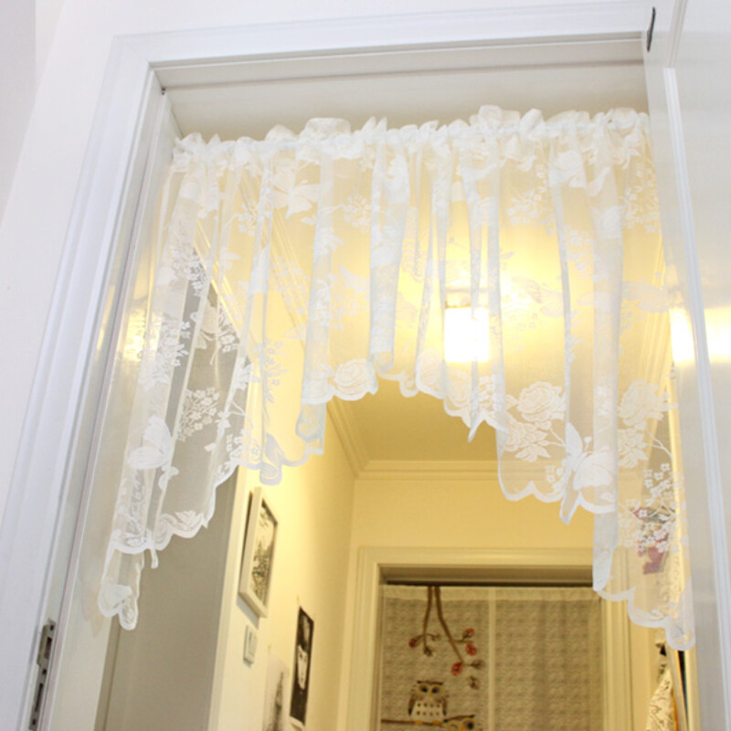 1X Arched Lace Curtain Doorway Butterfly Embroidery Room Partition ...