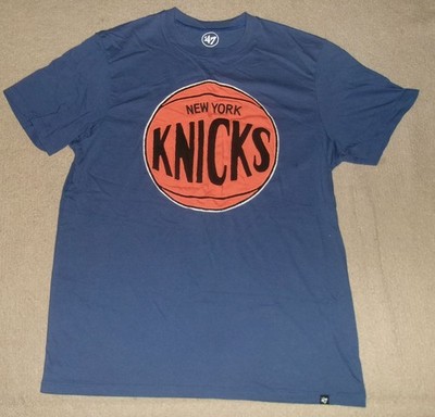 Rare '47 Authentic NY NEW YORK KNICKS Throwback STITCHED Logo SHIRT L ...