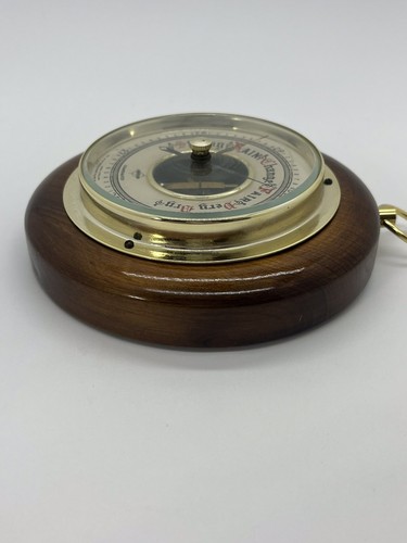 Vintage Swift Compensated Barometer Made In England Round Wood Frame ...