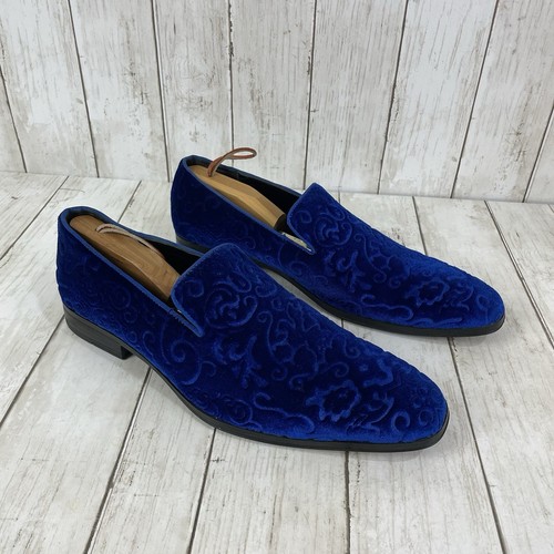 Stacy Adams Saunders Debossed Velour Slip On Shoes Sz 12 Royal Blue ...