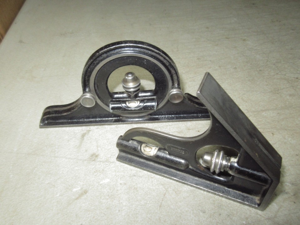 L S Starrett Machinist combination square & angle protractor finder 18 ...