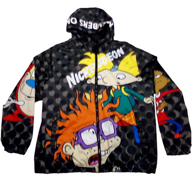 Nickelodeon Rugrats JACKET Adult XL Hooded Members Only Ren Stimpy ...