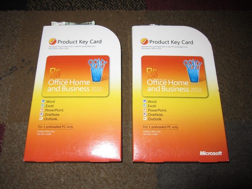 Microsoft Office Home and Business 2010 PRODUCT KEY CARD WINDOWS 2 ...