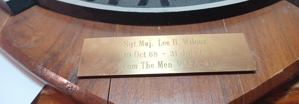 VMFA-531 GREY GHOSTS SQUADRON EMBLEM WOOD PLAQUE USMC 1979 LEE WILCOX ...