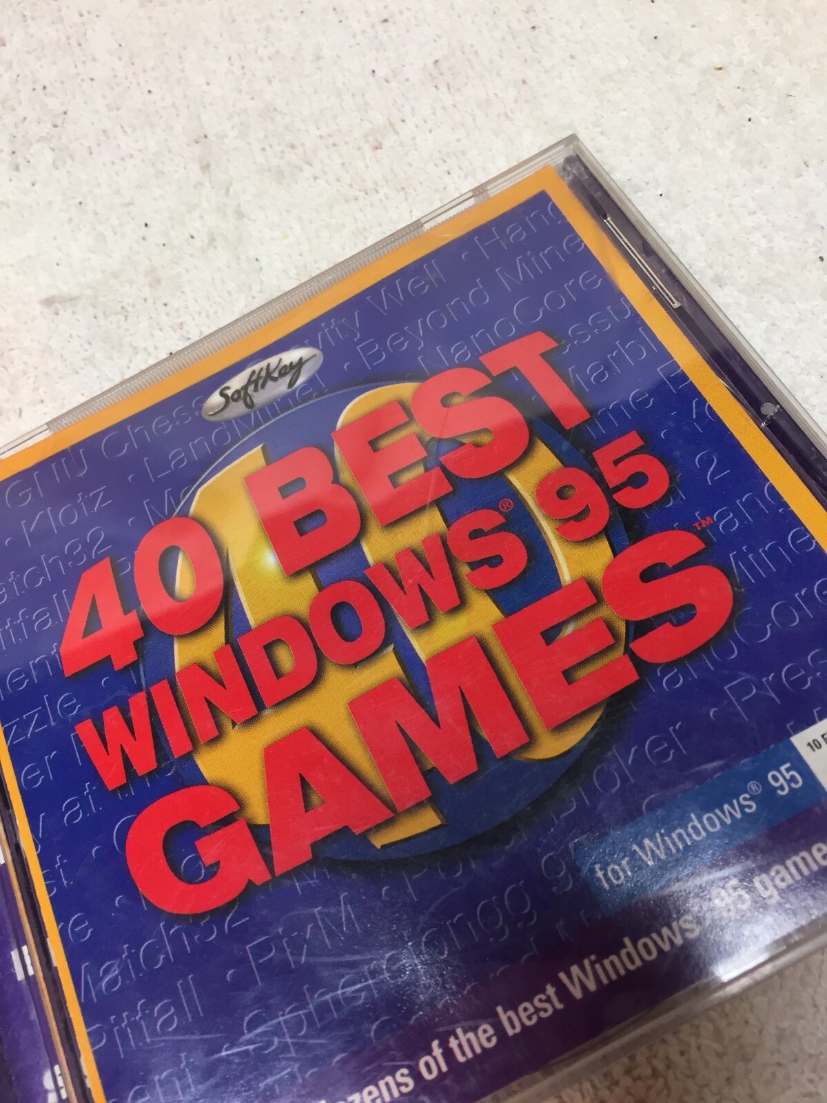 1996 Softkey 40 Best Windows 95 Games PC CD Vintage Old Good Condition ...