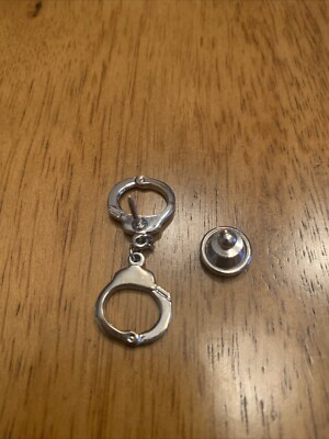 Vintage Silver Tone Police Handcuffs Men's Tie Tack Lapel Pin PD ...
