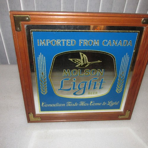 Molson Light Beer Mirror SIGN framed imported from Canada 15" 1985 | eBay