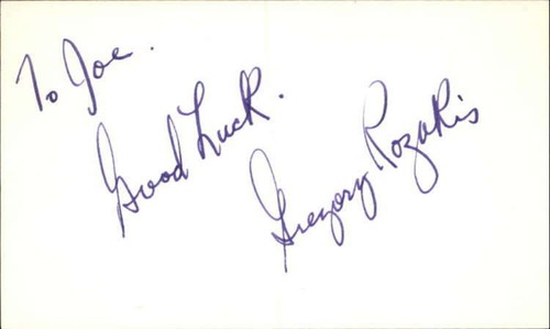 Gregory Rozakis d. 1989 Actor Death Wish Signed 3" x 5" Index Card | eBay