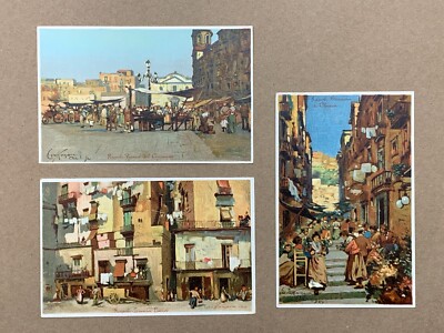 LOT of 3 Napoli NAPLES Italy Travel Attractions Vintage ARTIST ...