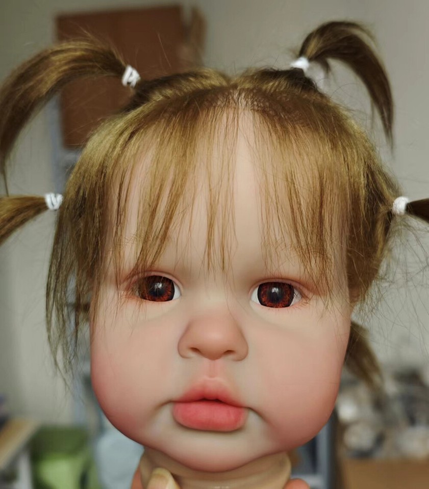 22" Painted Reborn Doll Kit Toddler Baby Rooted Hair Girl Handmade Toys ...