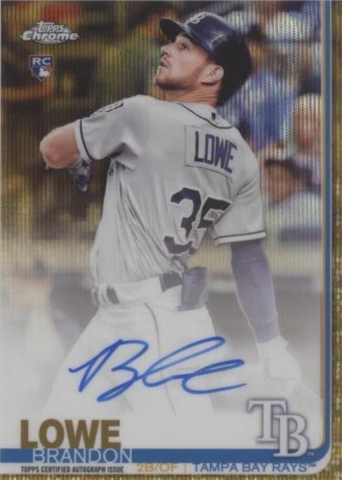 2019 Topps Chrome - Rookie Autographs Brandon Lowe #RA-BL Gold Wave ...