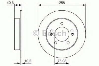 Bosch Brake Disc Diameter 258mm Centering Diameter 76mm Solid 10mm ...