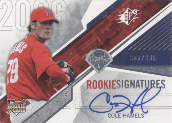 2006 SPx - Rookie Signatures #120 Cole Hamels /499 (AU, RC) for sale ...