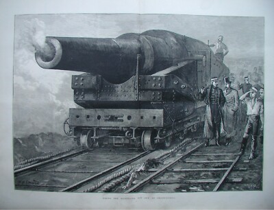 Firing the Eighty-One Ton at Shoeburyness, Essex. 1877 Engraving | eBay