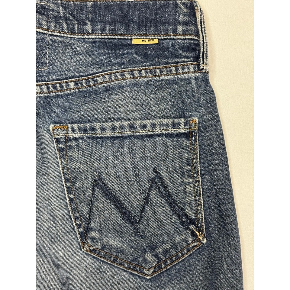 Mother Superior Women's The Dazzler Ankle Fray Blue Denim Jeans - Size ...