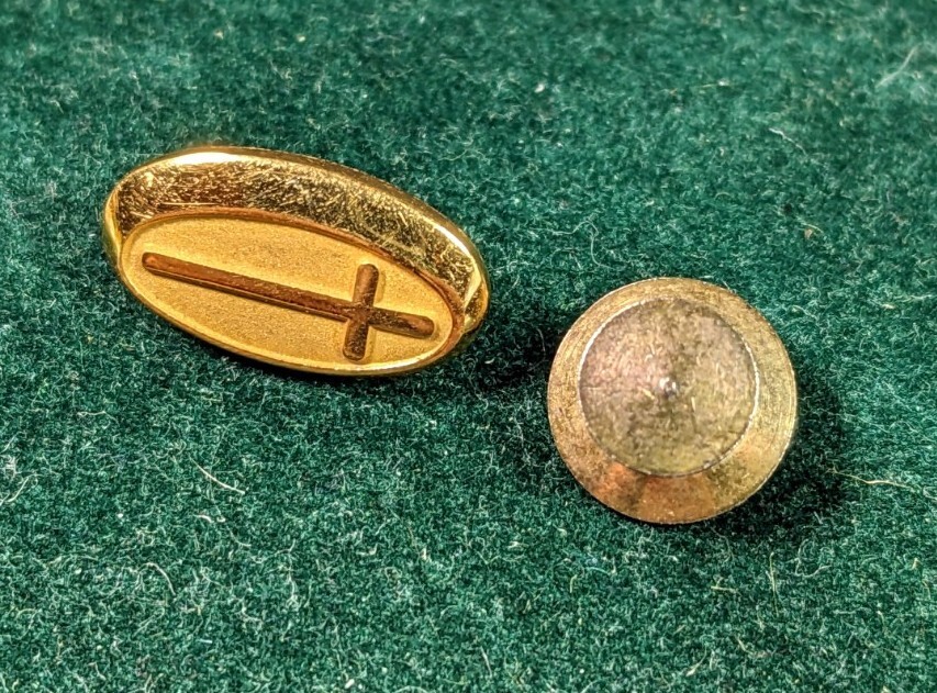 Religious Gold Filled Lapel/Tie Pin Oval With Cross | eBay