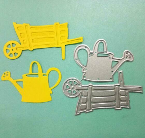 Watering Can Wheelbarrow Metal Craft Dies Cutting DIY Scrapbooking ...