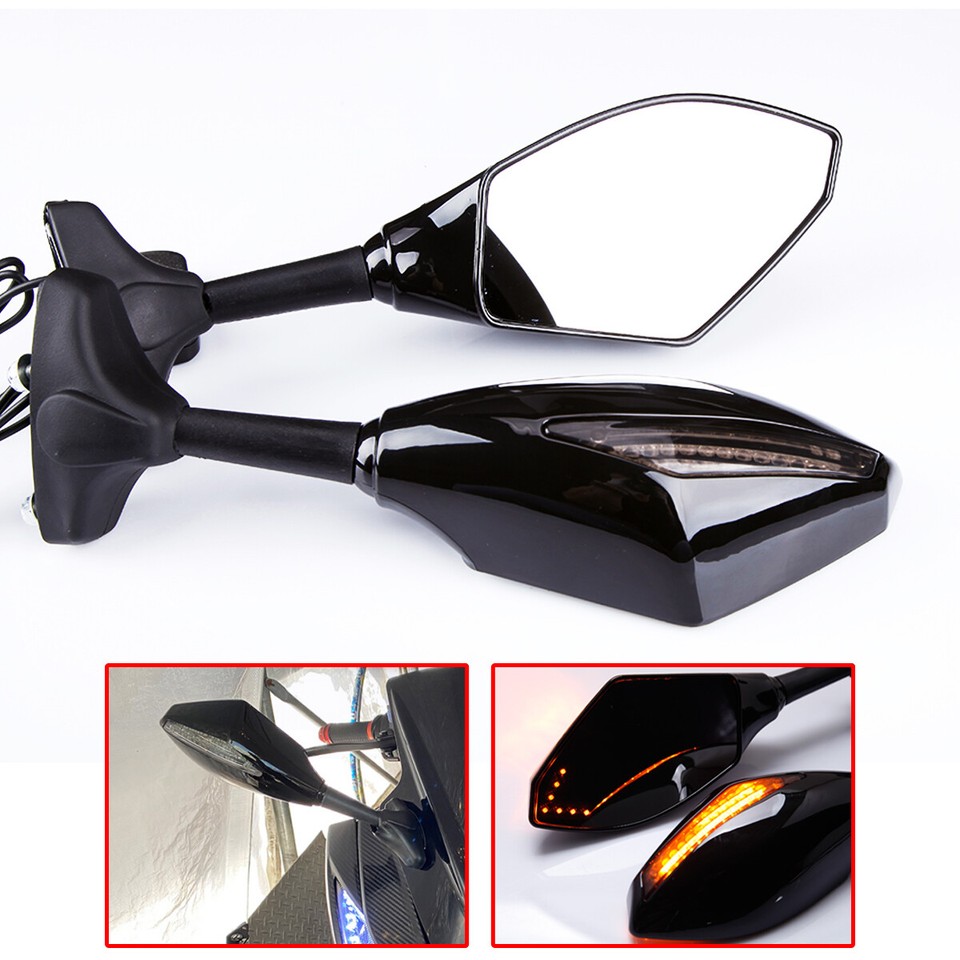 2x Sport Mirrors Rearview w/ LED Turn Signal For Suzuki 2003-2008 ...